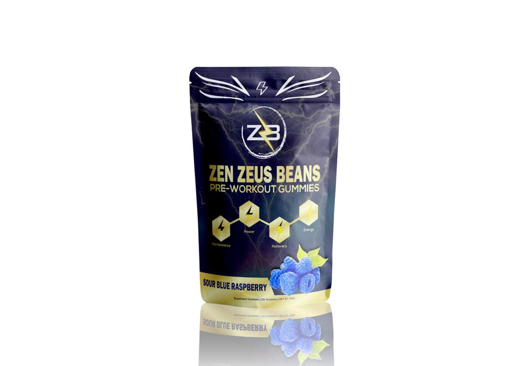 Preworkout Gummies: Sour Blue-Raspberry – Zen Zeus Beans